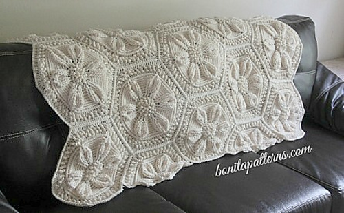 Ravelry: Embossed Daisy Blanket pattern by Bonita Patterns