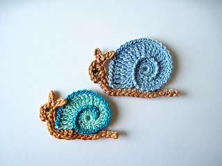 Ravelry: Crochet Snail Applique pattern by GoldenLucyCrafts