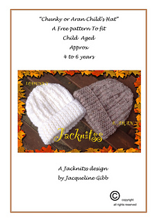 Ravelry: Hat Age 4 to 6 years pattern by Jacqueline Gibb