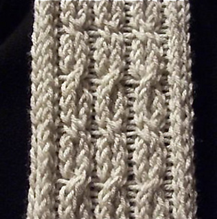 Ravelry: Loom Knit Cables and Lace Scarf pattern by Faith Schmidt