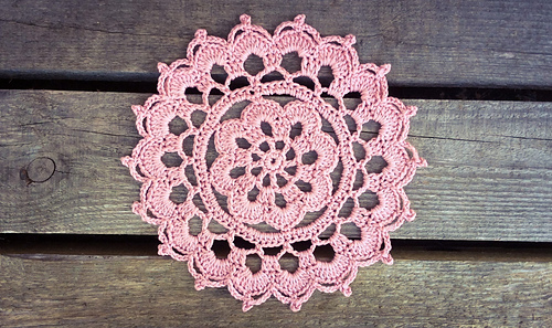 Ravelry: Soft Pink Flower Doily pattern by Kristines Crochets