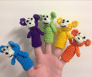 Ravelry: 5 Little Monkeys Finger Puppets pattern by Selena Lazarus