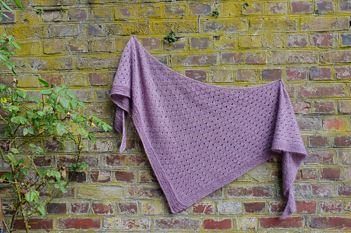 (FO) Gold Dust Shawl in Madelinetosh Tosh Sock (spicewood) modeled by ...