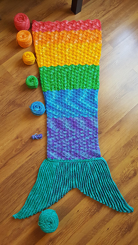 LGBTQ mermaid tail blanket for my girlfriend♡ one year since we both ...
