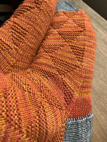 Finally finished some cozy triangle socks! They’ve been keeping my toes ...