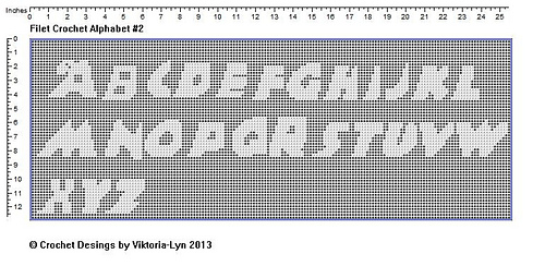 Ravelry: FREE Filet Crochet Alphabet 2 pattern by Viktoria-Lyn