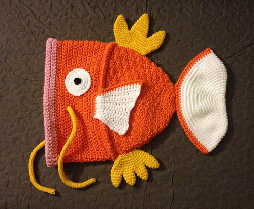 I made a derpy Magikarp hat! : r/crochet