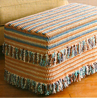 Ravelry: #16 Fringed Ottoman Cover pattern by Jeannie Chin