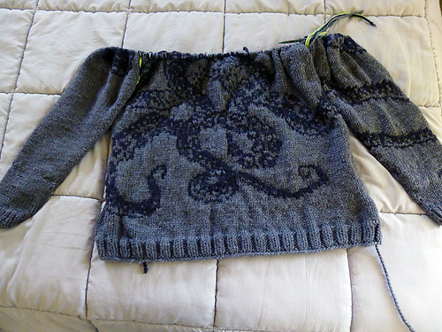 My Ridiculous Octopus Sweater is finally finished! : r/knitting