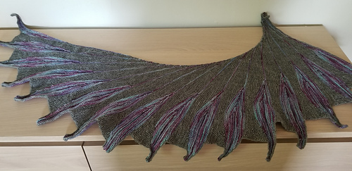 Finally finished the Dreambird shawl and had the perfect weather to ...