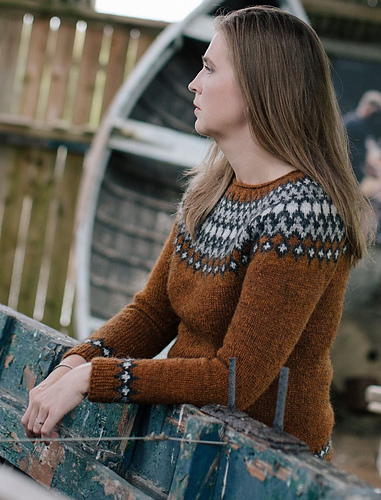 I knit a Treysta with Lopi that accidentally coordinates with the ...