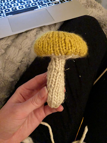 I made a little wool mushroom and published a free pattern! : r/knitting