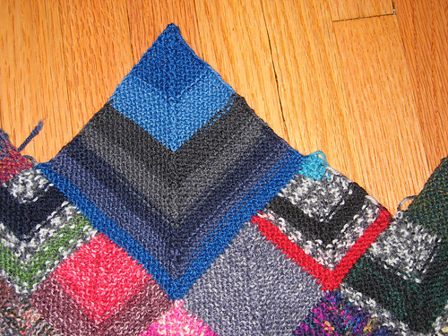 [WIP] My Sock Yarn Blanket made from leftovers - about a quarter of the ...