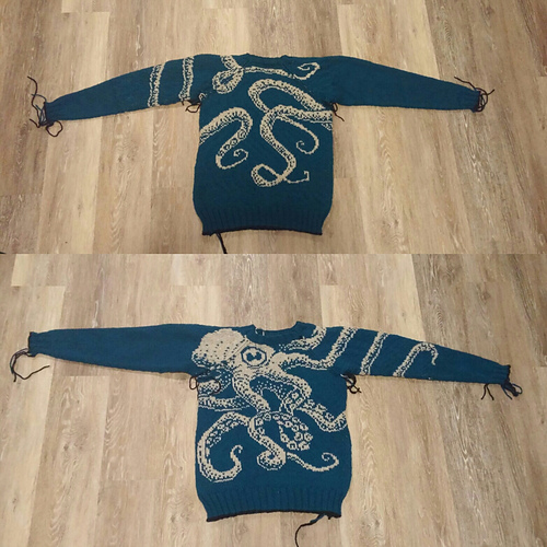My octopus sweater is done!!! I saw this pattern when I was new to ...